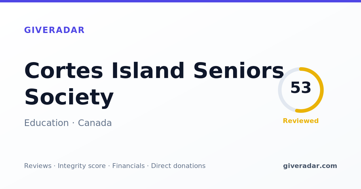 Cortes Island Seniors Society (Canada) - Reviews, Financials & Donate ...
