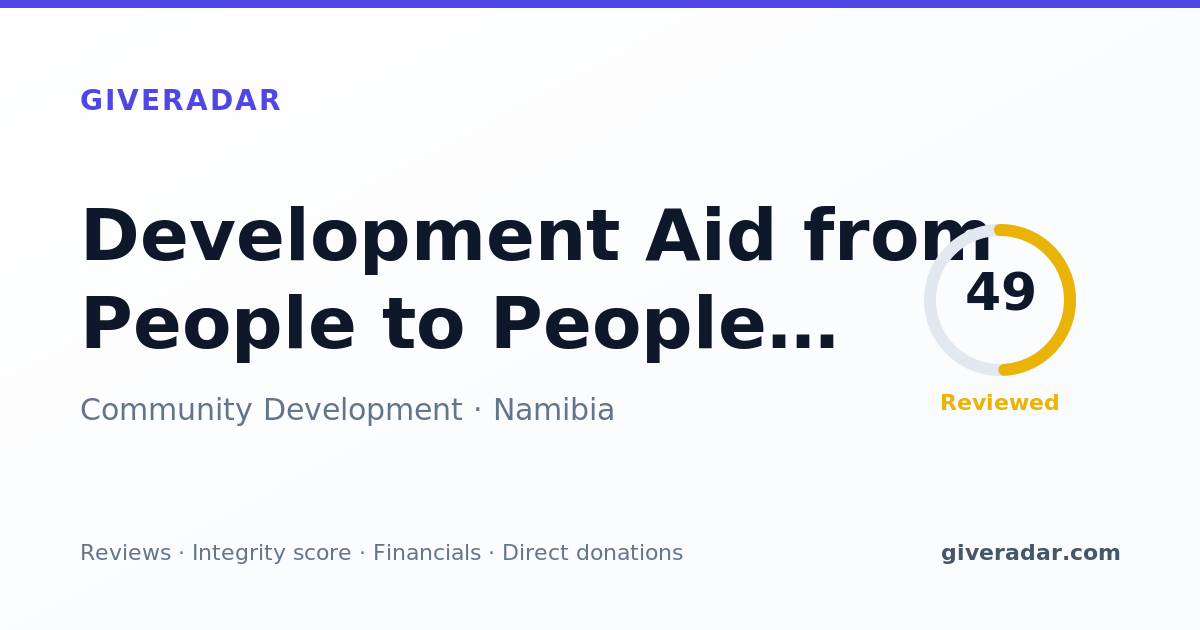 Development Aid from People to People (DAPP) Nami… (Namibia) - Reviews ...